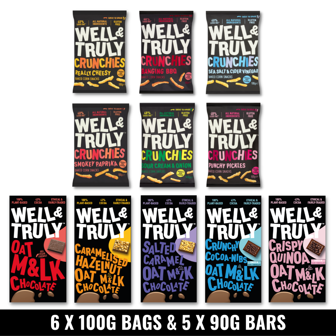 Well&Truly | Sweet and Salty Mixed Pack | Crisps & Oat Milk Chocolate